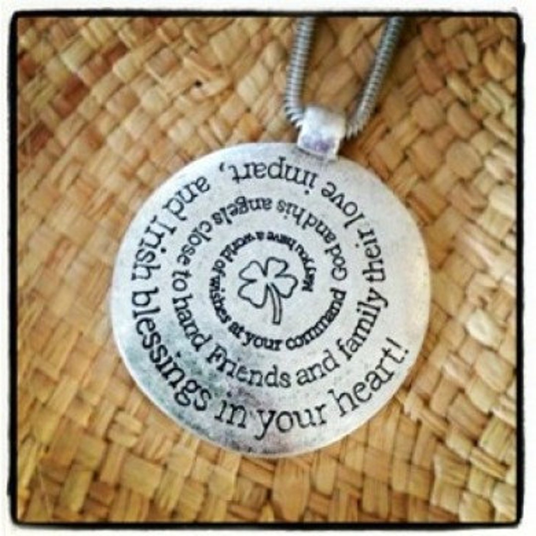 Irish Blessing Medallion Necklace - Etsy