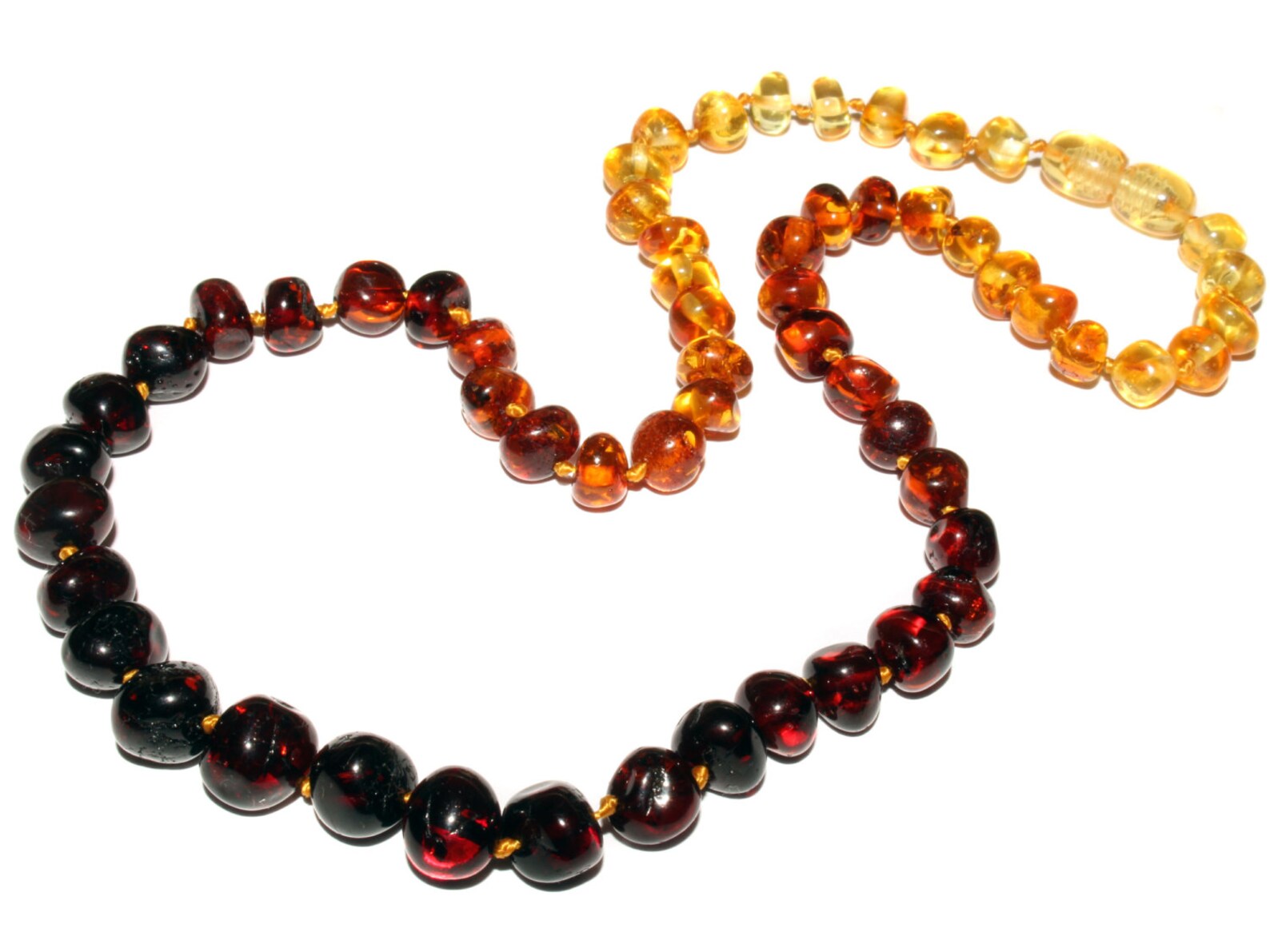Genuine Baltic Amber Beads Necklace Natural Rainbow Color Adult Baroque ...