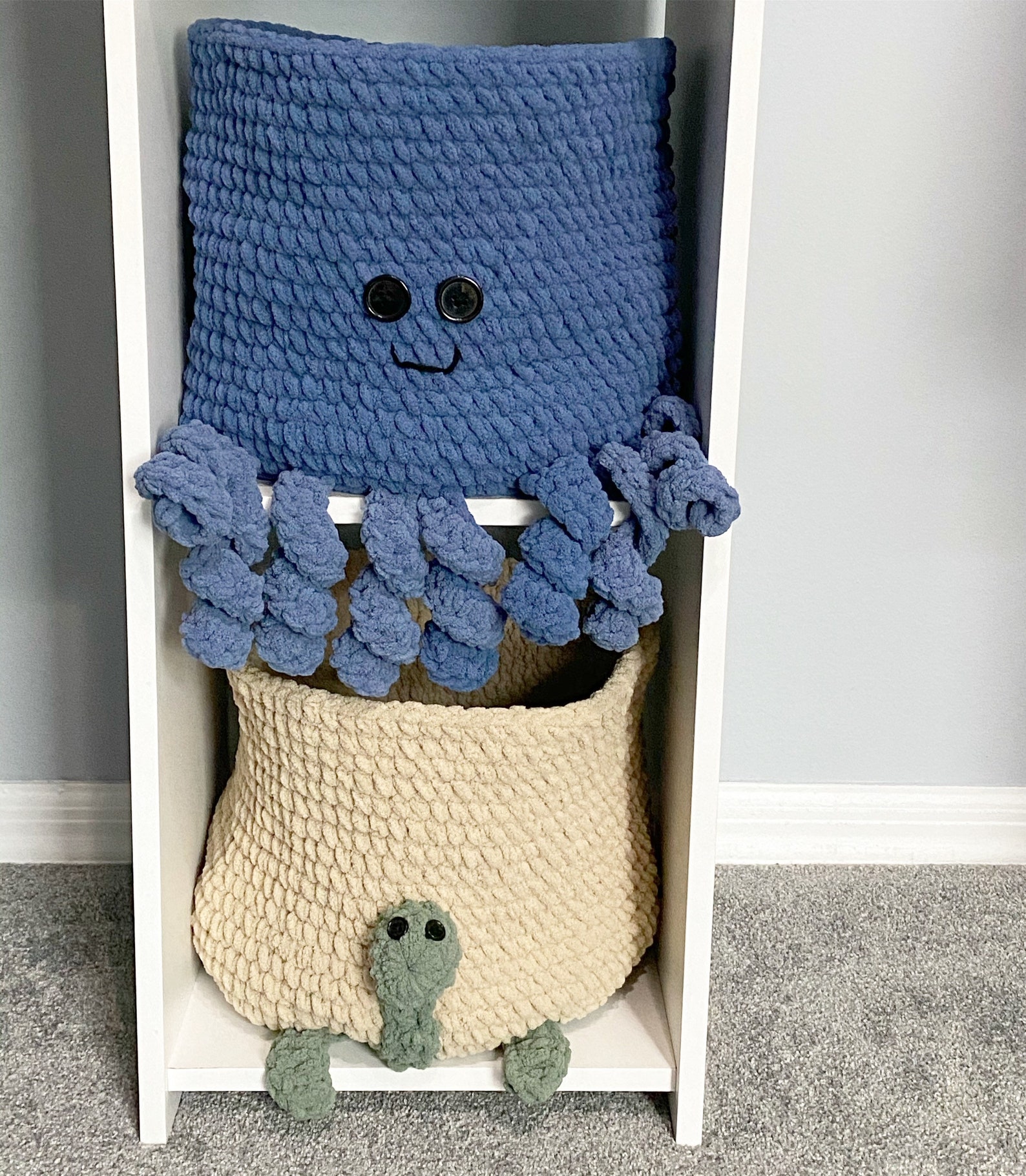 Octopus and Turtle Baskets - Nursery Baby Basket - Ocean Animals ...
