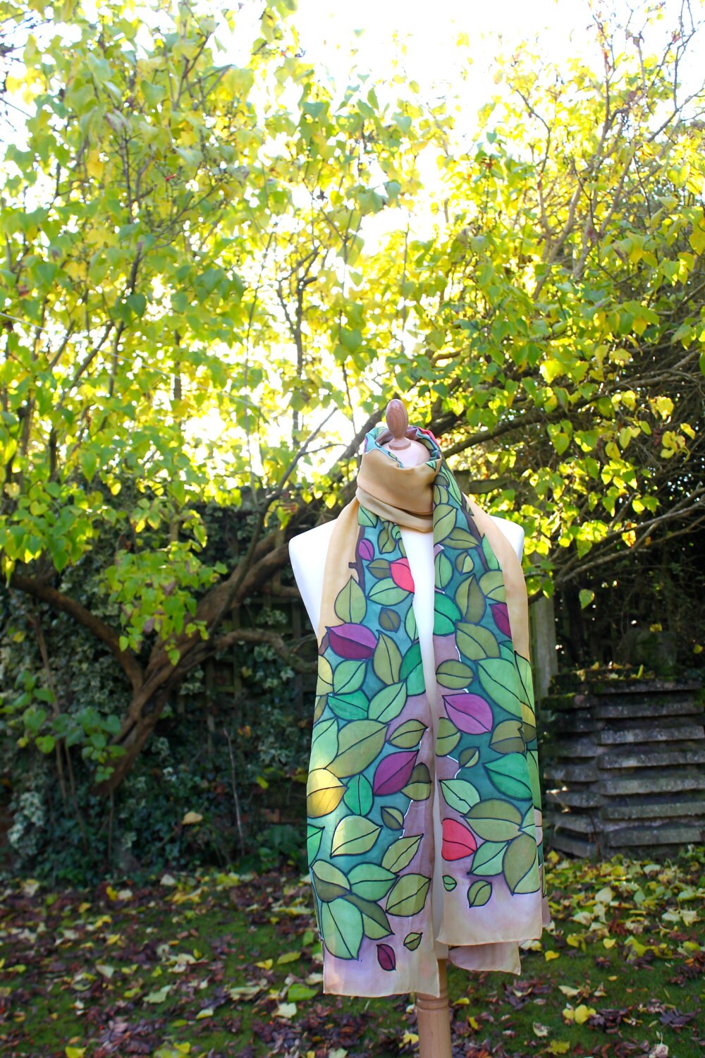 Autumn Scarf-fall Scarf-handpainted Autumn-fall-autumn Colours-fall ...