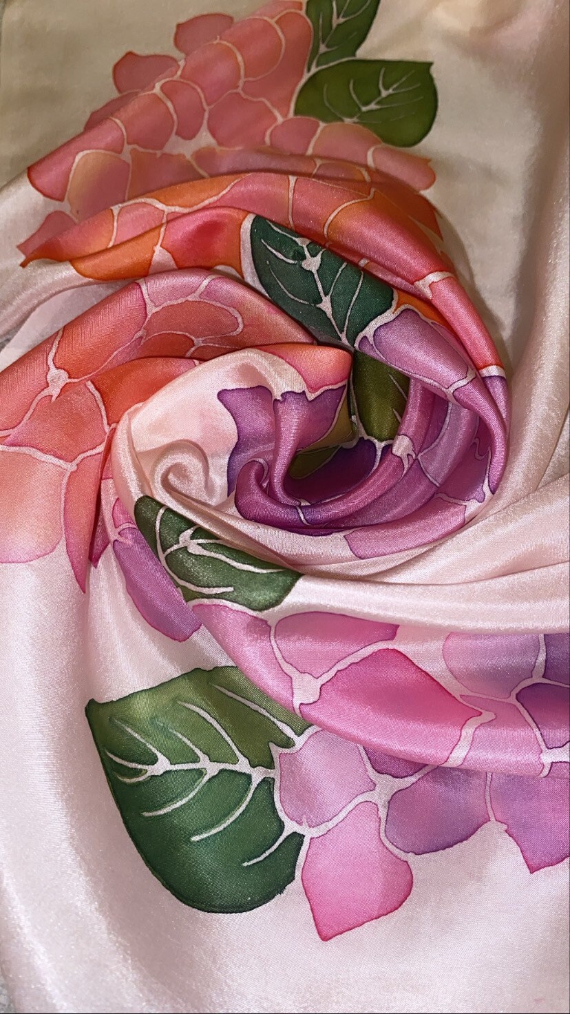 Hydrangea Silk Scarf, Spring,summer,floral,gift for Her,hydrangeas ...