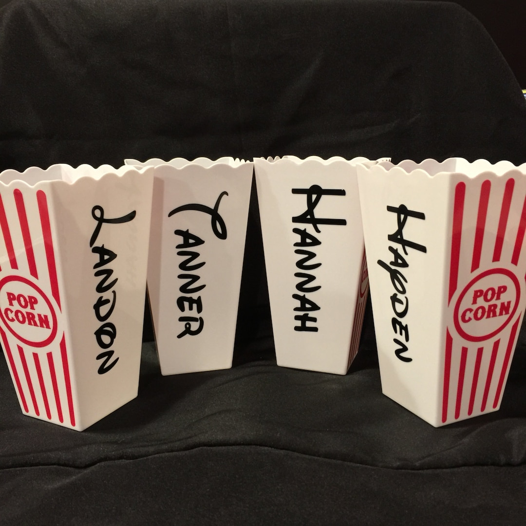 Personalized Plastic Popcorn Tubs: Movie Night Party Favors - Etsy