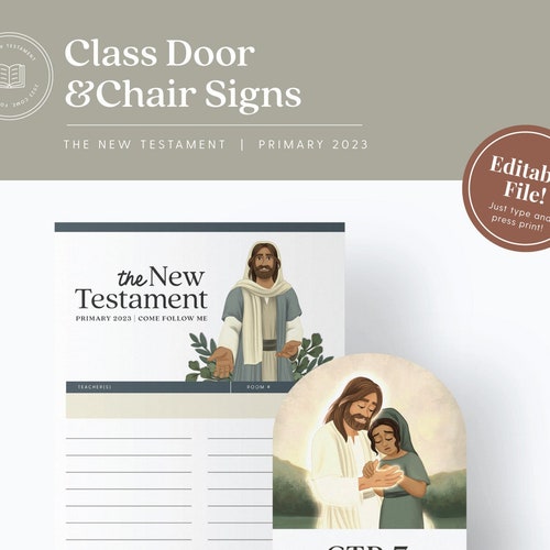 New Testament 2023 Primary Class Signs // LDS Primary Primary - Etsy