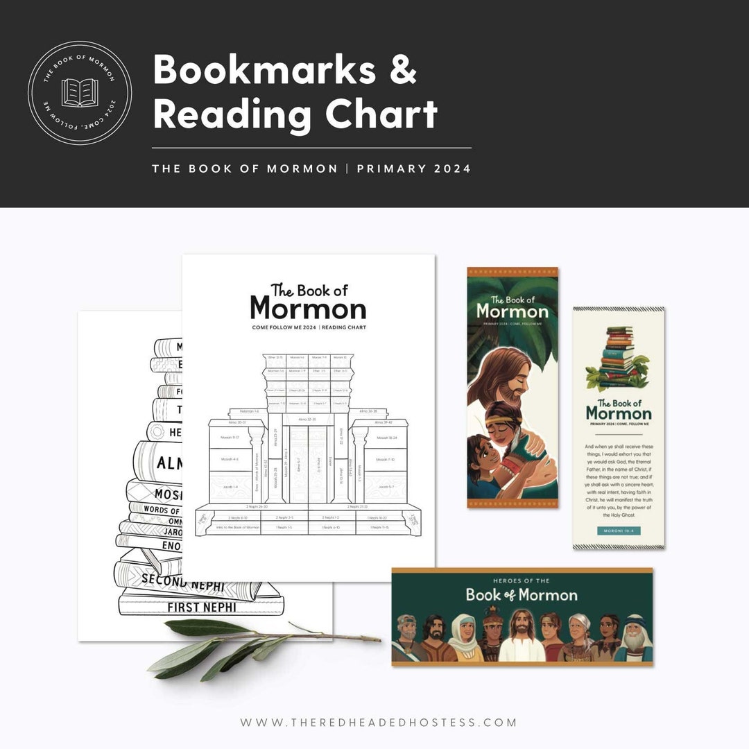 2024 Primary Book of Mormon Bookmarks and Reading Chart - Etsy