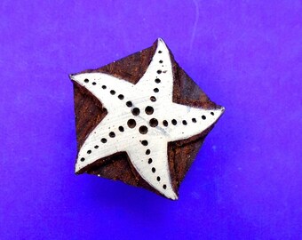 Starfish 2 Inch Wood Stamp Hand Carved Fabric Textile Pottery Clay ...