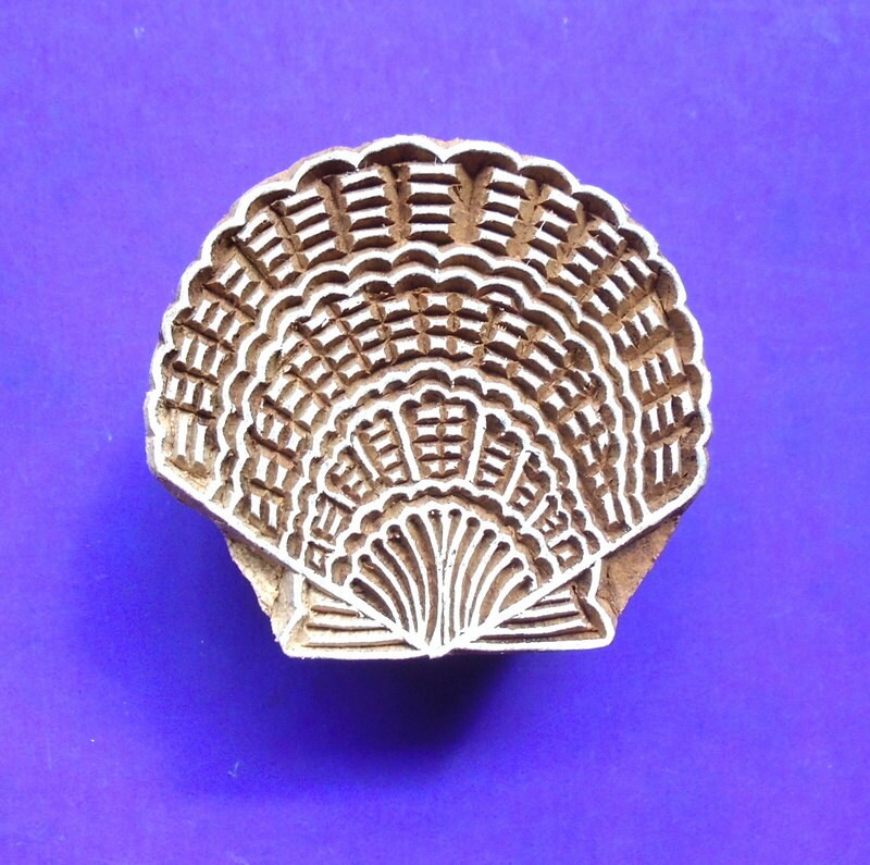 Sea Shell Pottery Wood Stamp Hand Carved Fabric Textile Indian - Etsy