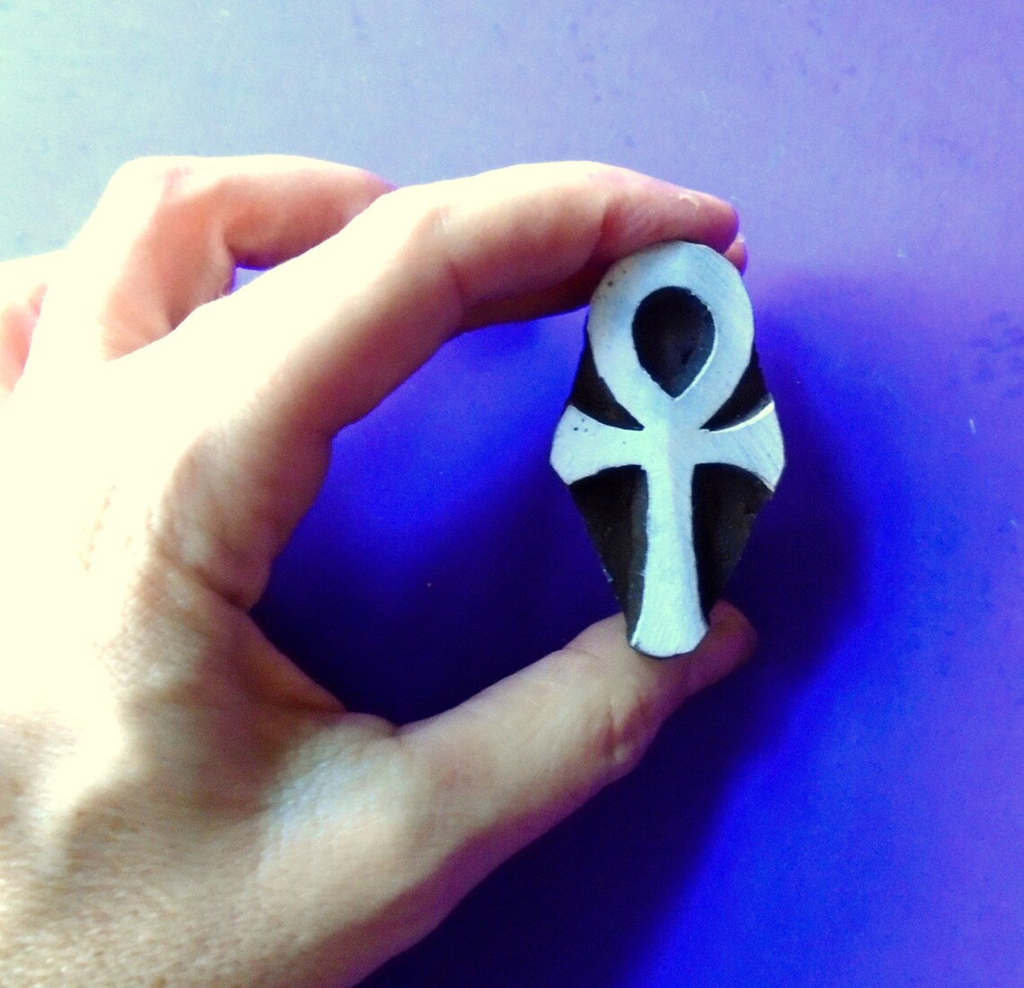 Ankh Egyptian Cross Stamp Hand Carved Fabric Textile Wood Clay Henna ...