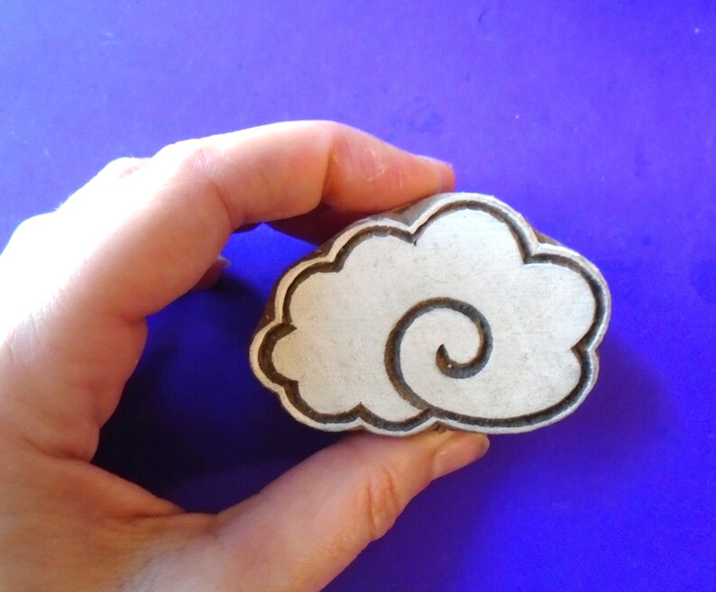 Cloud Stamp Hand Carved Wood Block Pottery Stamp Indian Textil - Etsy