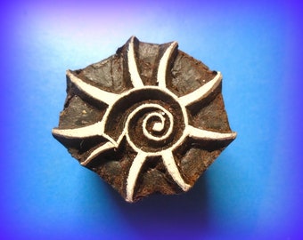 Sea Shell Pottery Wood Stamp Hand Carved Fabric Textile Indian | Etsy