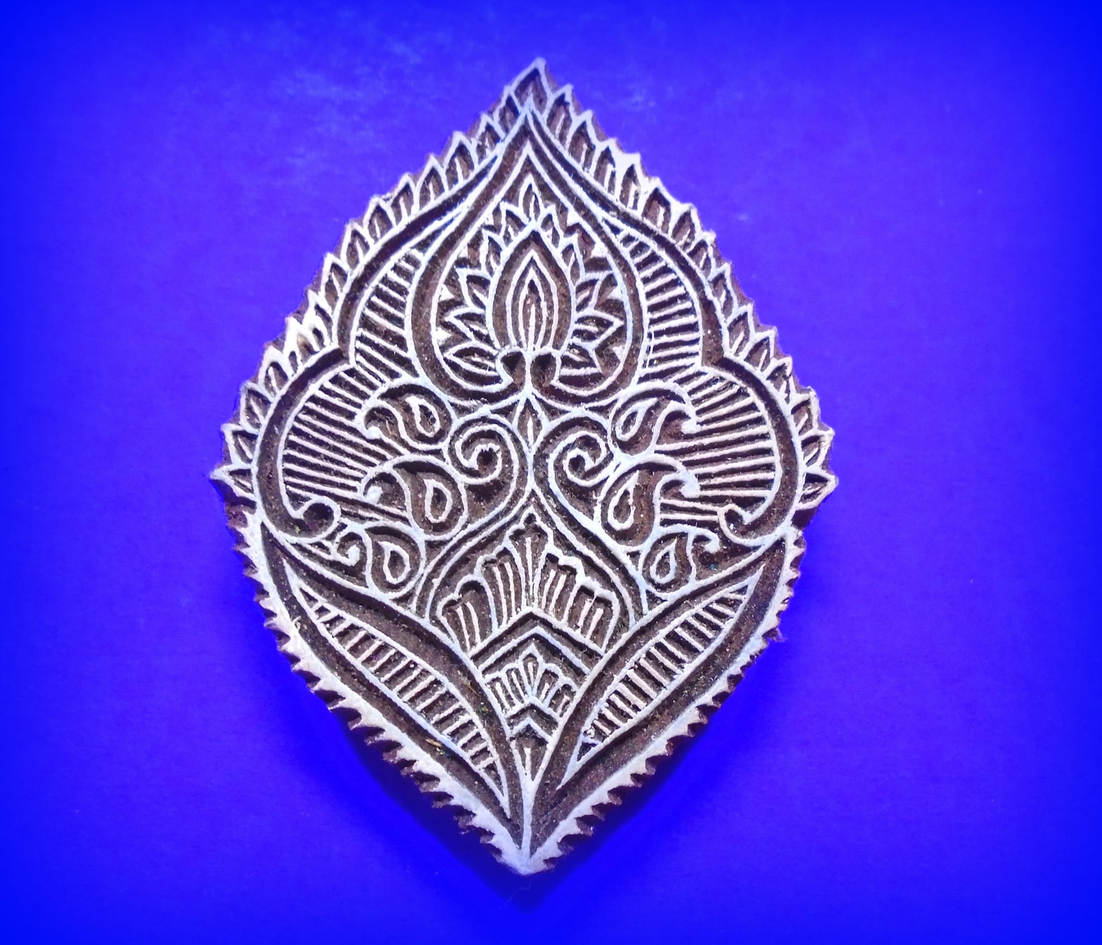 Paisley Floral Batik Hand Carved Wood Stamp for Textile Fabric Clay ...