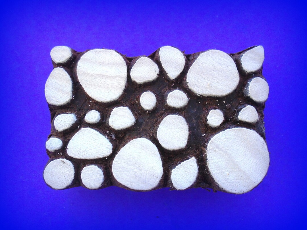 Pebbles Cobblestone Pottery Stamp Hand Carved Wood Print Block for ...