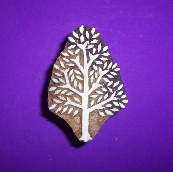 Wood Tree Hand Carved Stamp Indian Print Block L21ON SALE - Etsy