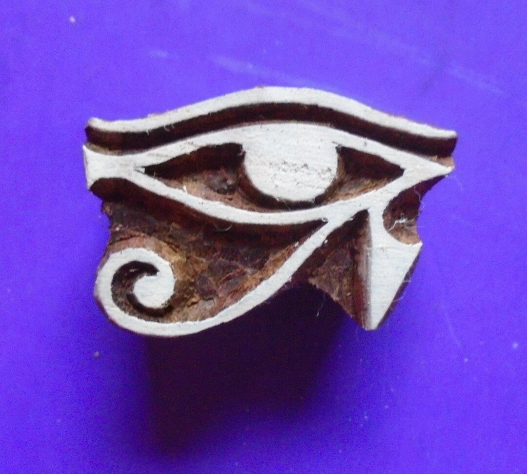 Eye of Horus Egyptian Stamp Eye of Ra Hand Carved Fabric Textile Wood ...