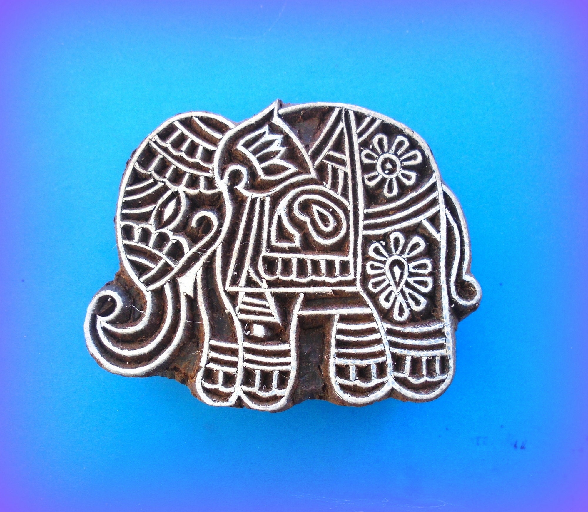 Elephant Hand Carved Wood Stamp Animal Indian Print Block | Etsy