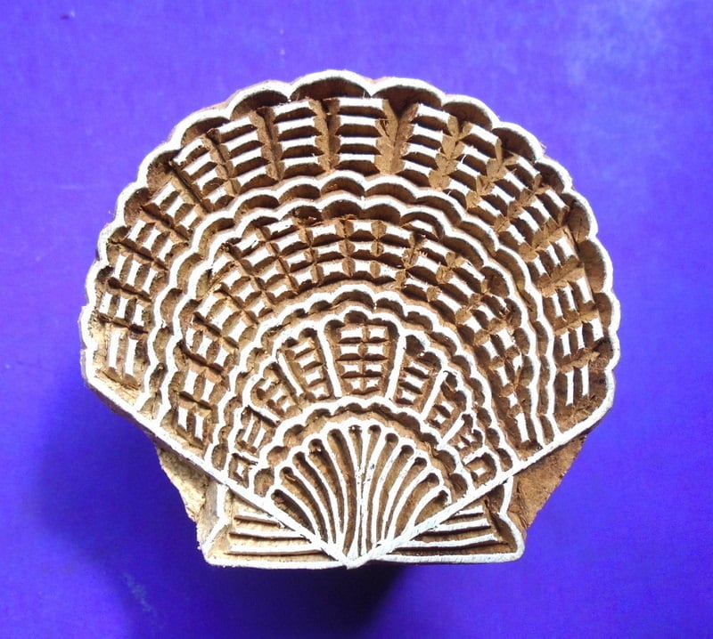 Sea Shell Pottery Wood Stamp Hand Carved Fabric Textile Indian - Etsy