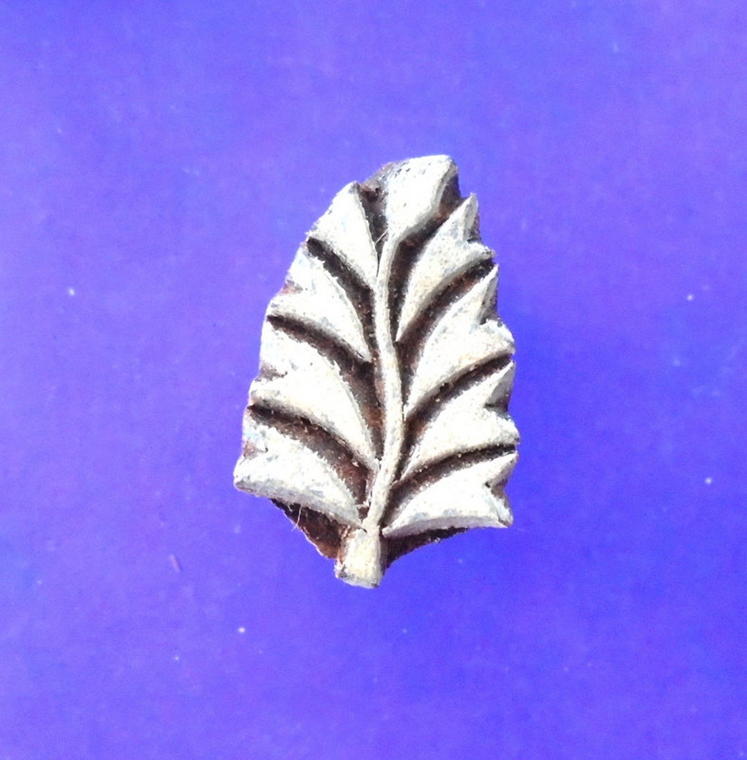 Small Leaf Hand Carved Indian Print Block Wood Fabric Textile Clay ...