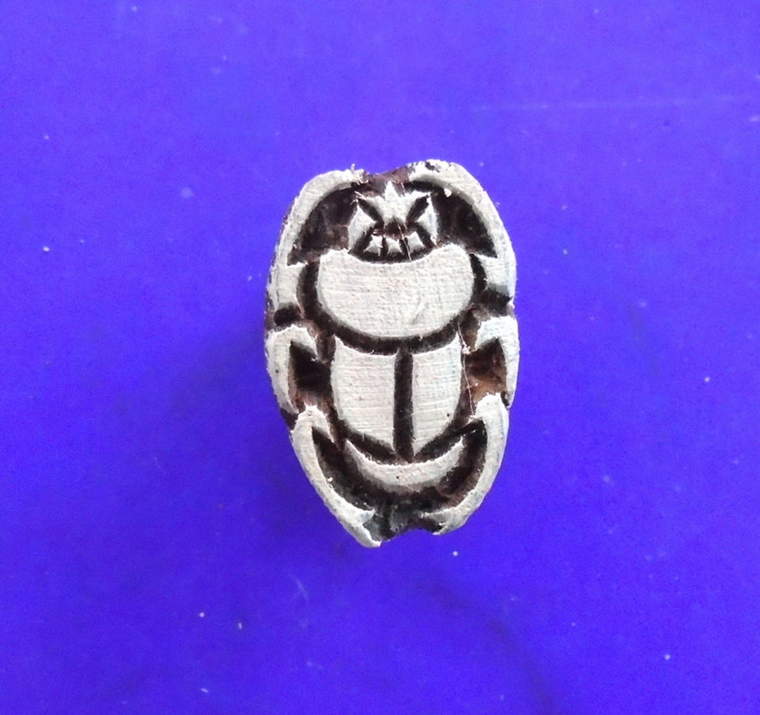 Scarabee Egyptische Kever Stempel Handgesneden Stof Textiel - Etsy ...