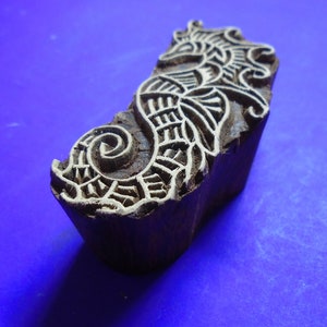 Seahorse Hand Carved Wood Batik Stamp Sea Creature Sea Horse Ocean ...