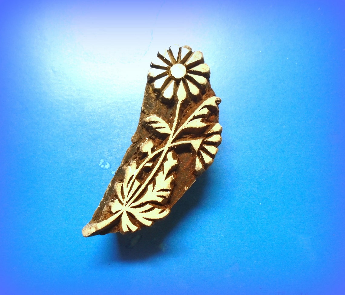 Daisy Flower Stalk Hand Carved Wood Stamp Clay Textile - Etsy