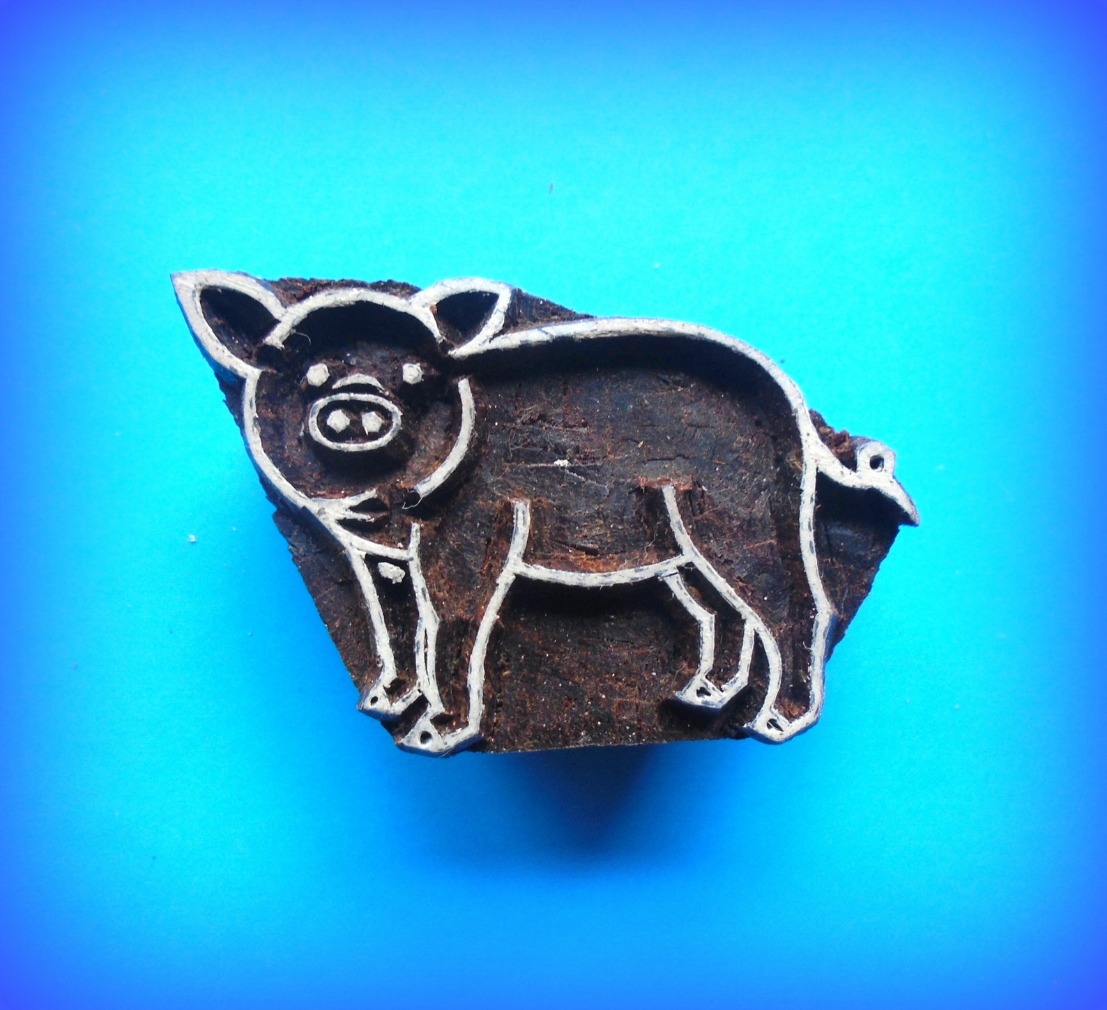 Pig Farm Animal Pottery Stamp Hand Carved Wood Fabric Textile | Etsy