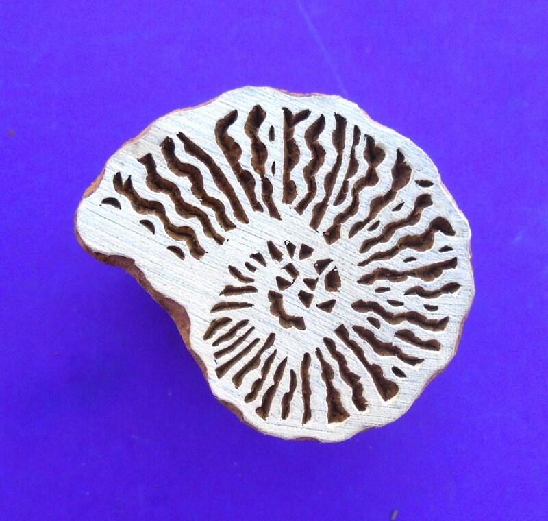 Sea Shell Spiral Wood Stamp Hand Carved Fabric Textile Indian - Etsy