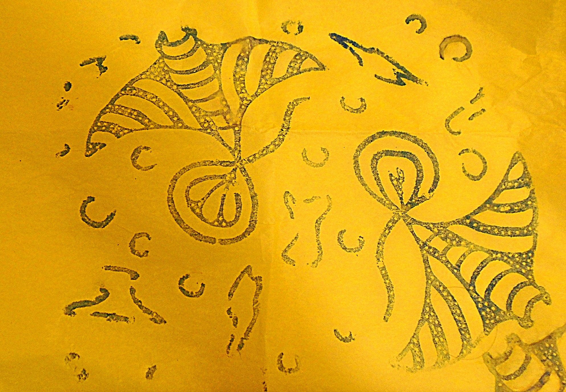 Jellyfish Antique Vintage Wood Batik Textile Clay Pottery Sea - Etsy