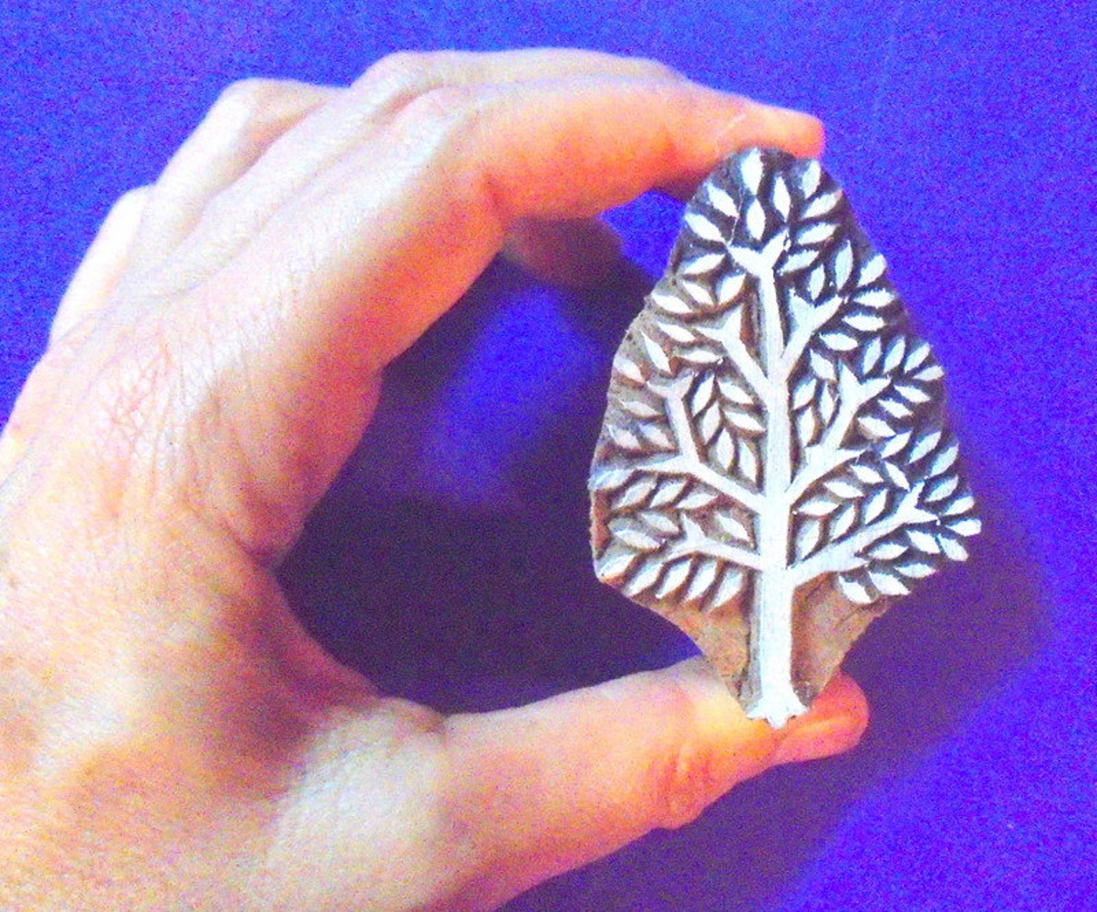 Wood Tree Hand Carved Stamp Indian Print Block (L21)--ON SALE - Etsy