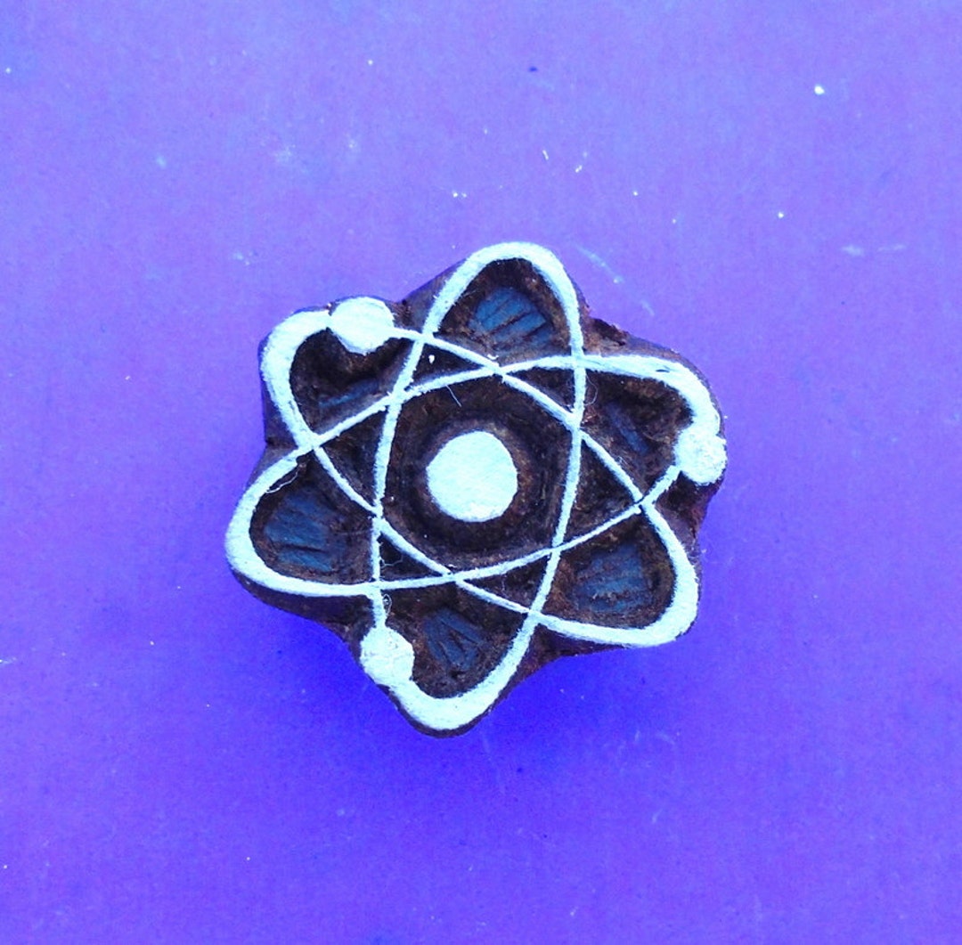 Atom Science Wood Pottery Textile Fabric Clay Stamp Indian Round Print ...