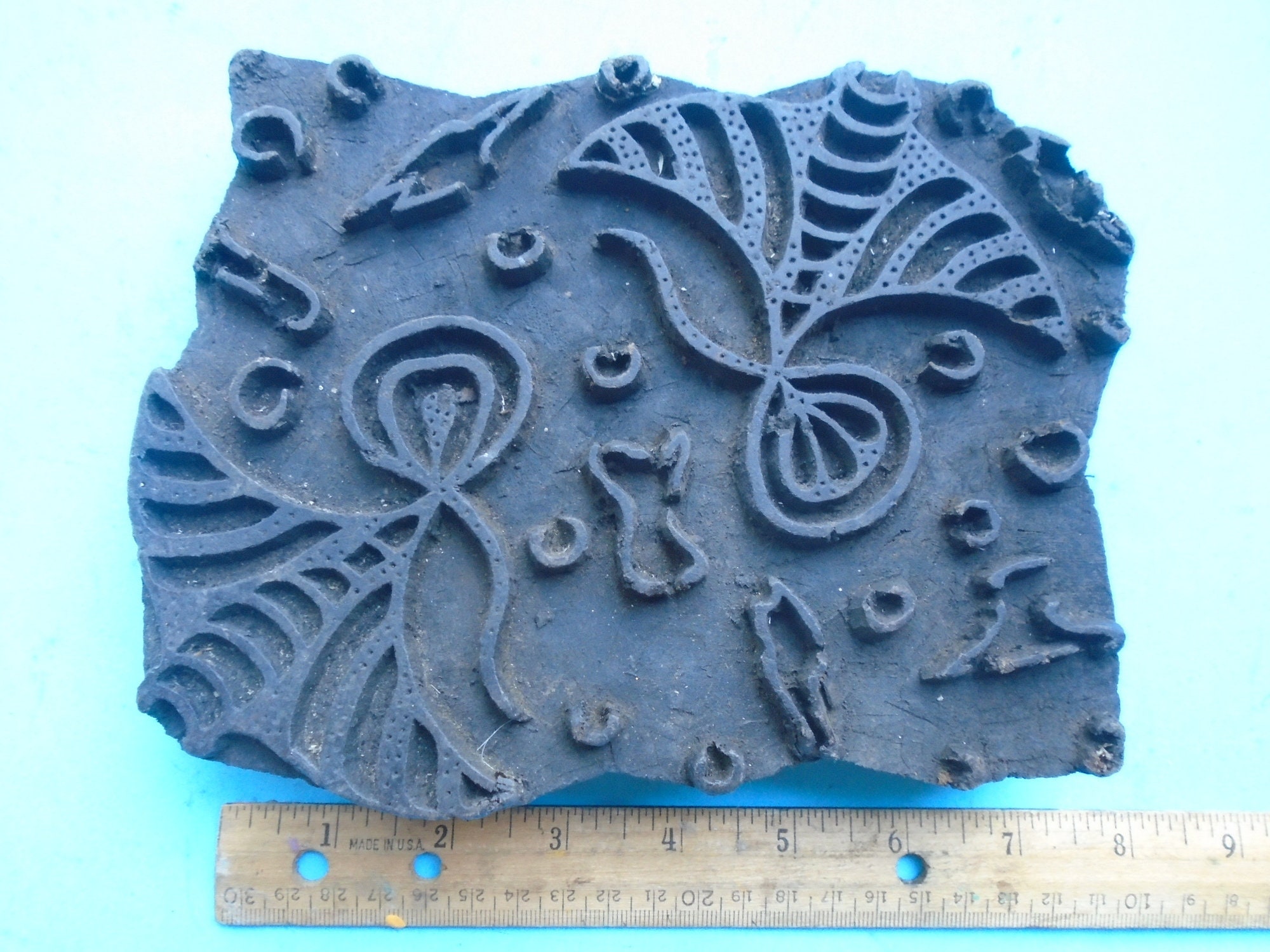 Jellyfish Antique Vintage Wood Batik Textile Clay Pottery Sea - Etsy