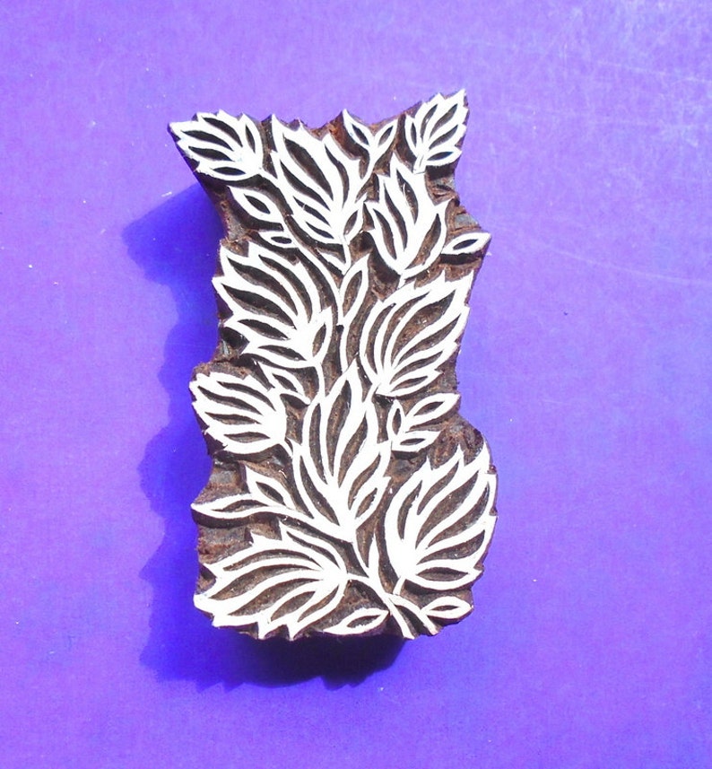 Hand Carved Large Flower Leaf Pottery Clay Textile Fabric Wood - Etsy