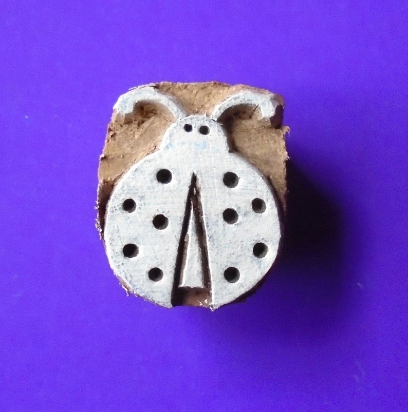 Ladybug Hand Carved Pottery Wood Stamp Insect Indian Print | Etsy