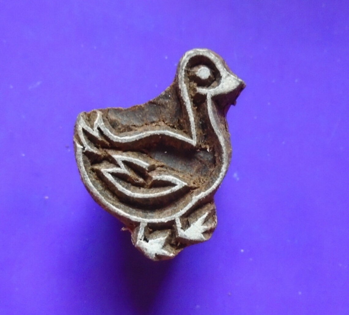 Duck Bird Hand Carved Wood Stamp Fabric Textile Clay Pottery - Etsy