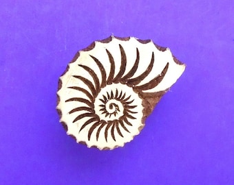 Sea Shell Pottery Wood Stamp Hand Carved Fabric Textile Indian - Etsy