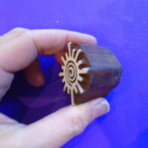 Native American Sun Symbol Spiral Fabric Textile Pottery Wood Stamp ...