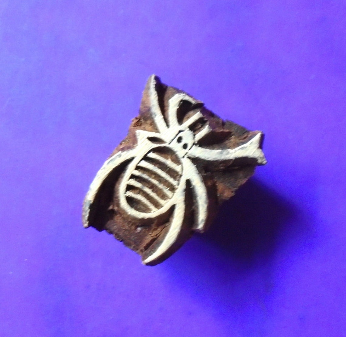 Spider Hand Carved Wood Insect Indian Print Block Fabric Clay - Etsy