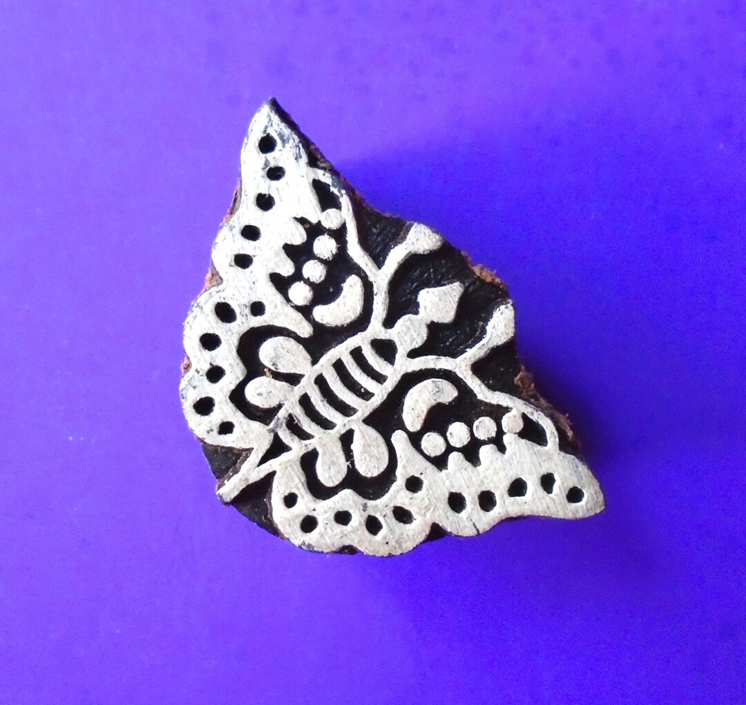 Butterfly Hand Carved Wood Stamp Insect Indian Print Block for Fabric ...
