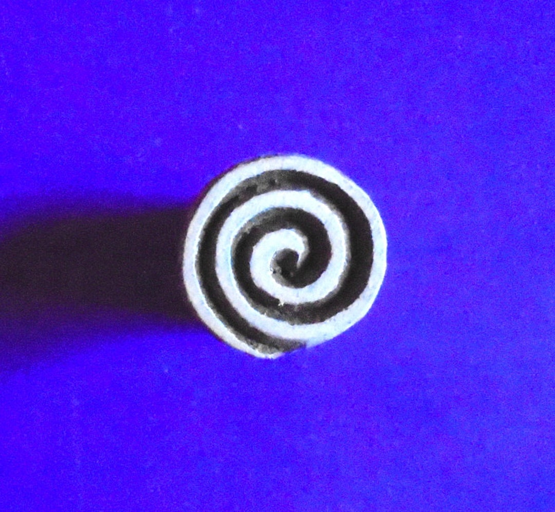 Small Spiral Wood Stamp Hand Carved Fabric Textile Indian Print Block ...