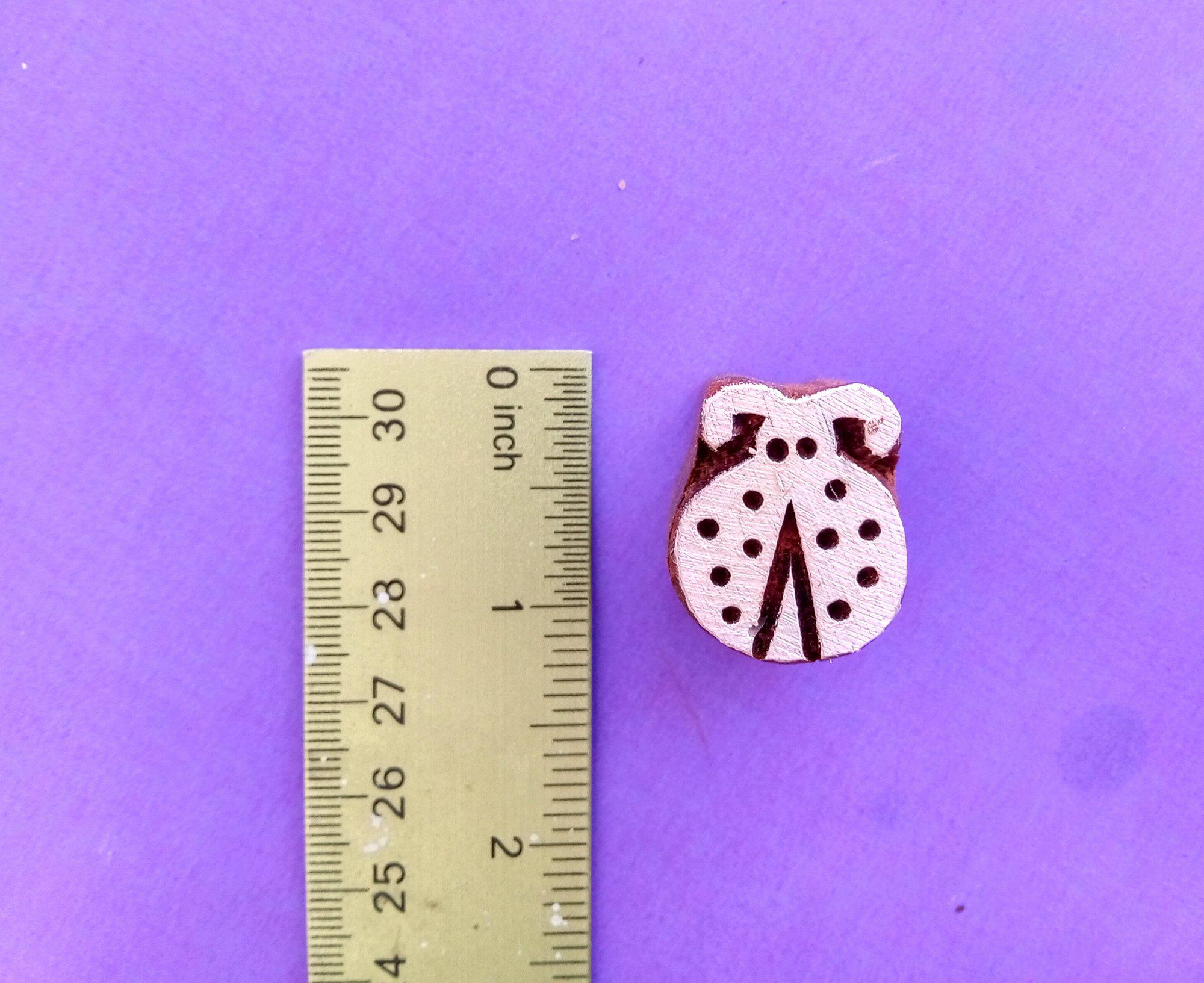 Ladybug Hand Carved Pottery Wood Stamp Insect Indian Print Block - Etsy