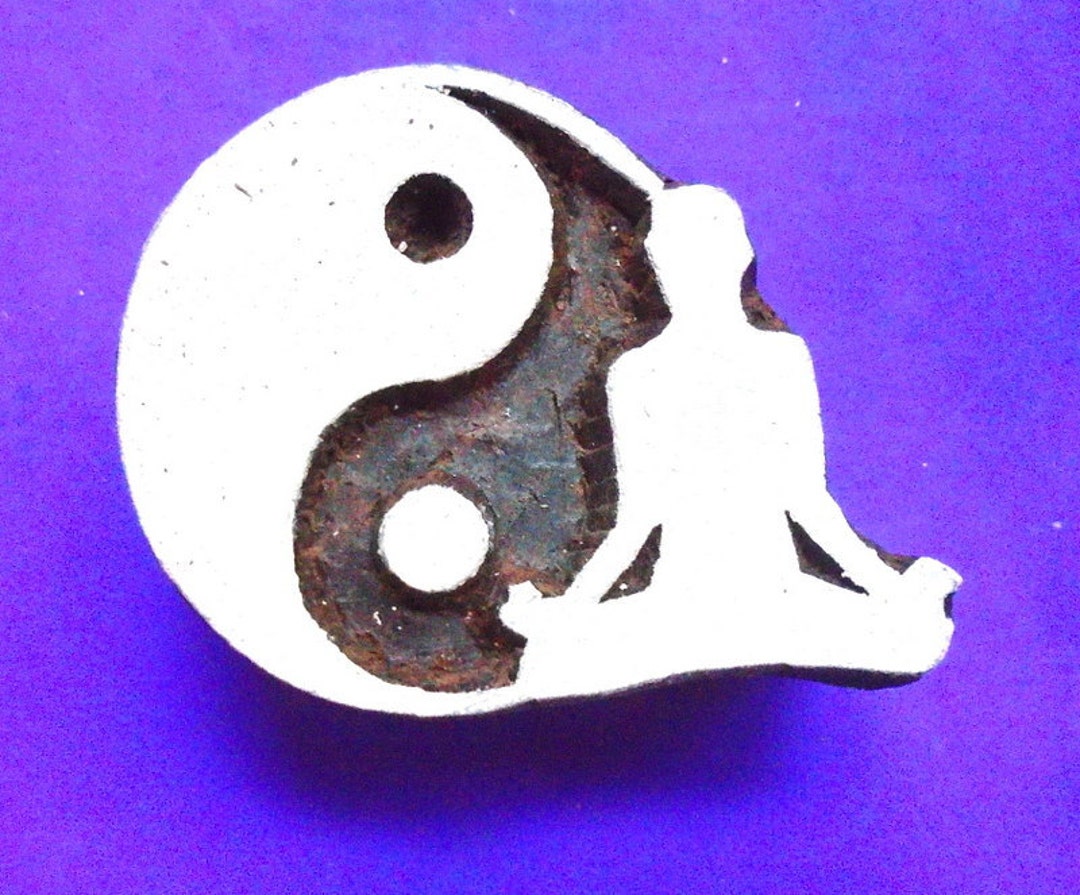 Yin Yang Yoga Meditation Symbol Hand Carved Pottery Wood Stamp Fabric ...