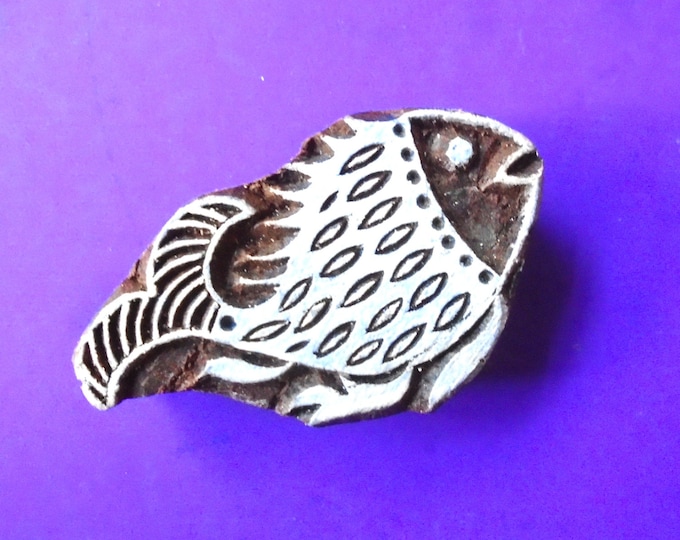 Fish Pottery Stamp Hand Carved Wood Stamp Animal Indian Print - Etsy