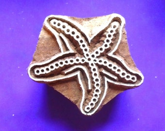 Starfish Wood Stamp Hand Carved Fabric Textile Indian Print - Etsy