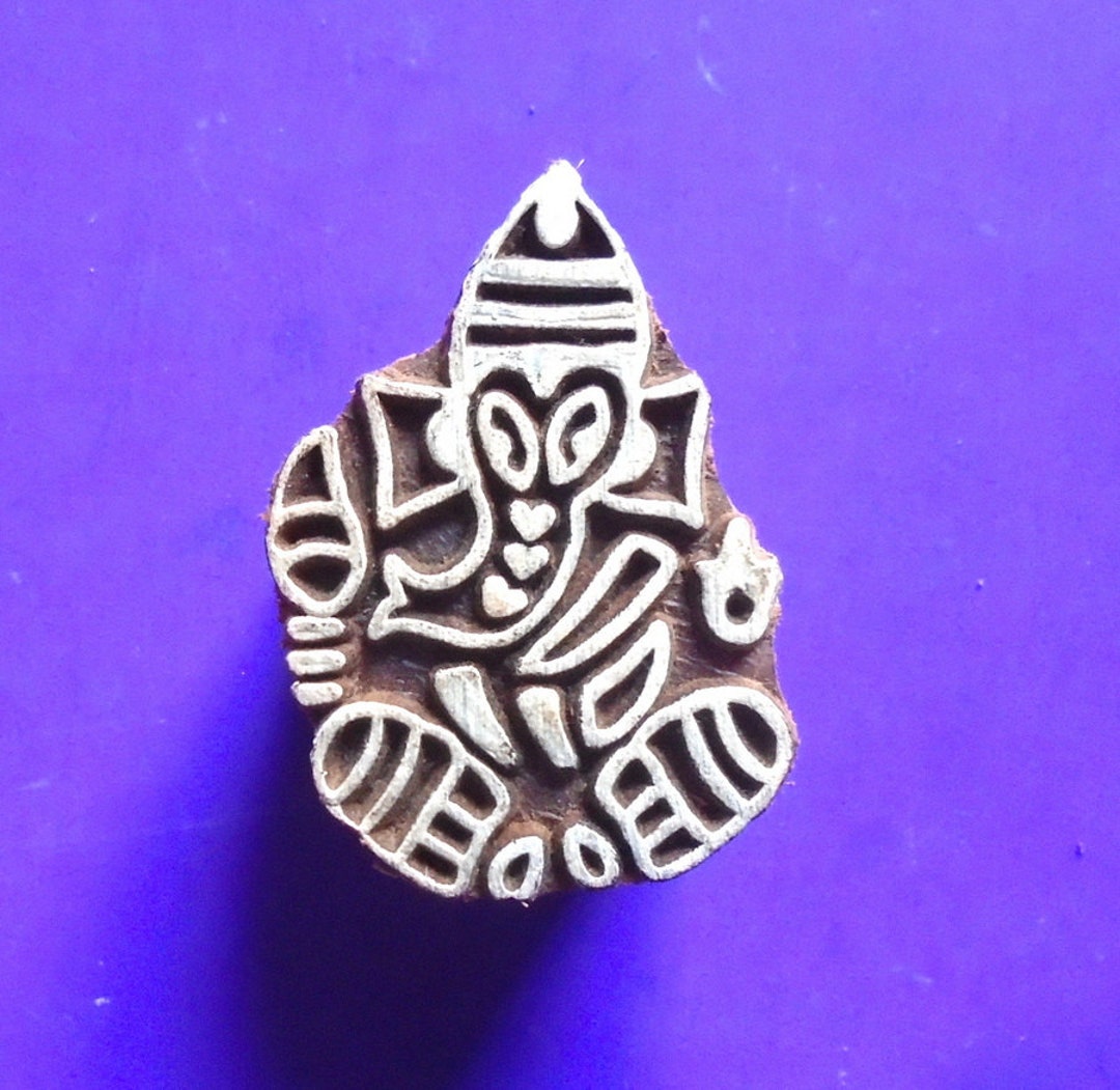 Ganesh Hand Carved Wood Stamp Indian Print Block (S1) - Etsy