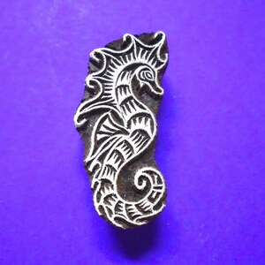 Seahorse Hand Carved Wood Batik Stamp Sea Creature Sea Horse Ocean ...