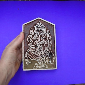 Large Ganesh Hand Carved Wood Stamp Indian Print Block (S75)--ON SALE ...