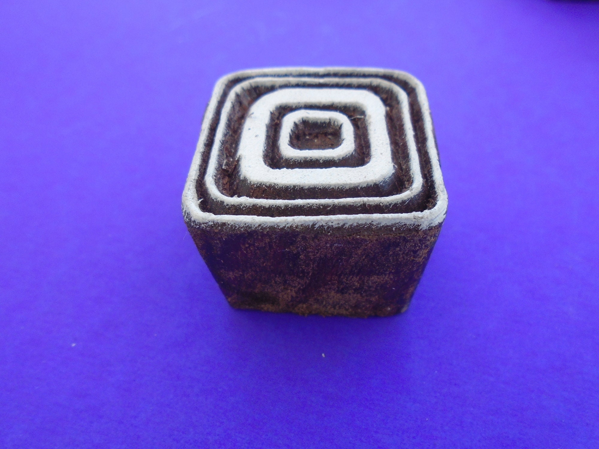 Square Geometric Wood Stamp Organic Hand Carved Fabric Textile Pottery ...