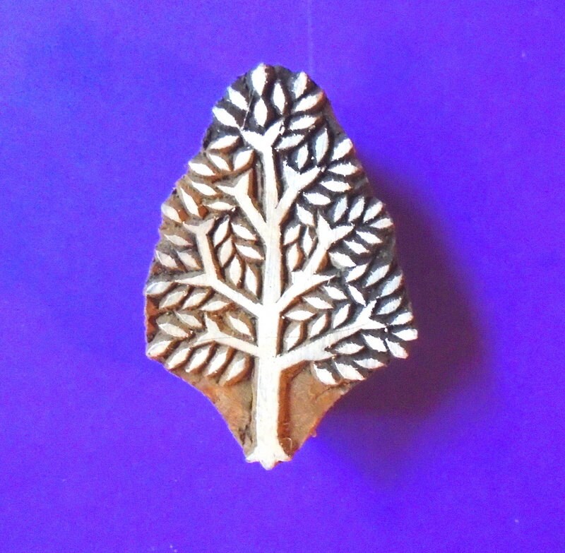 Wood Tree Hand Carved Stamp Indian Print Block L21ON SALE - Etsy