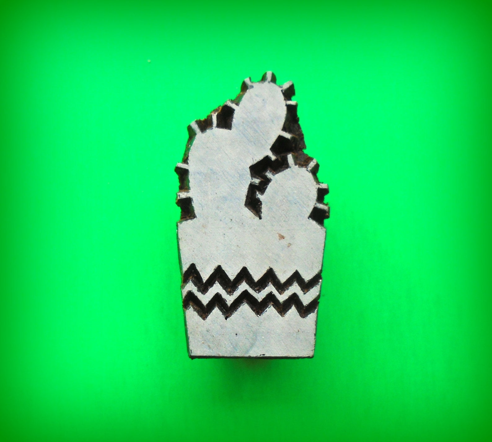 Cactus Hand Carved Wood Stamp Batik Pottery Clay Indian Print Block ...