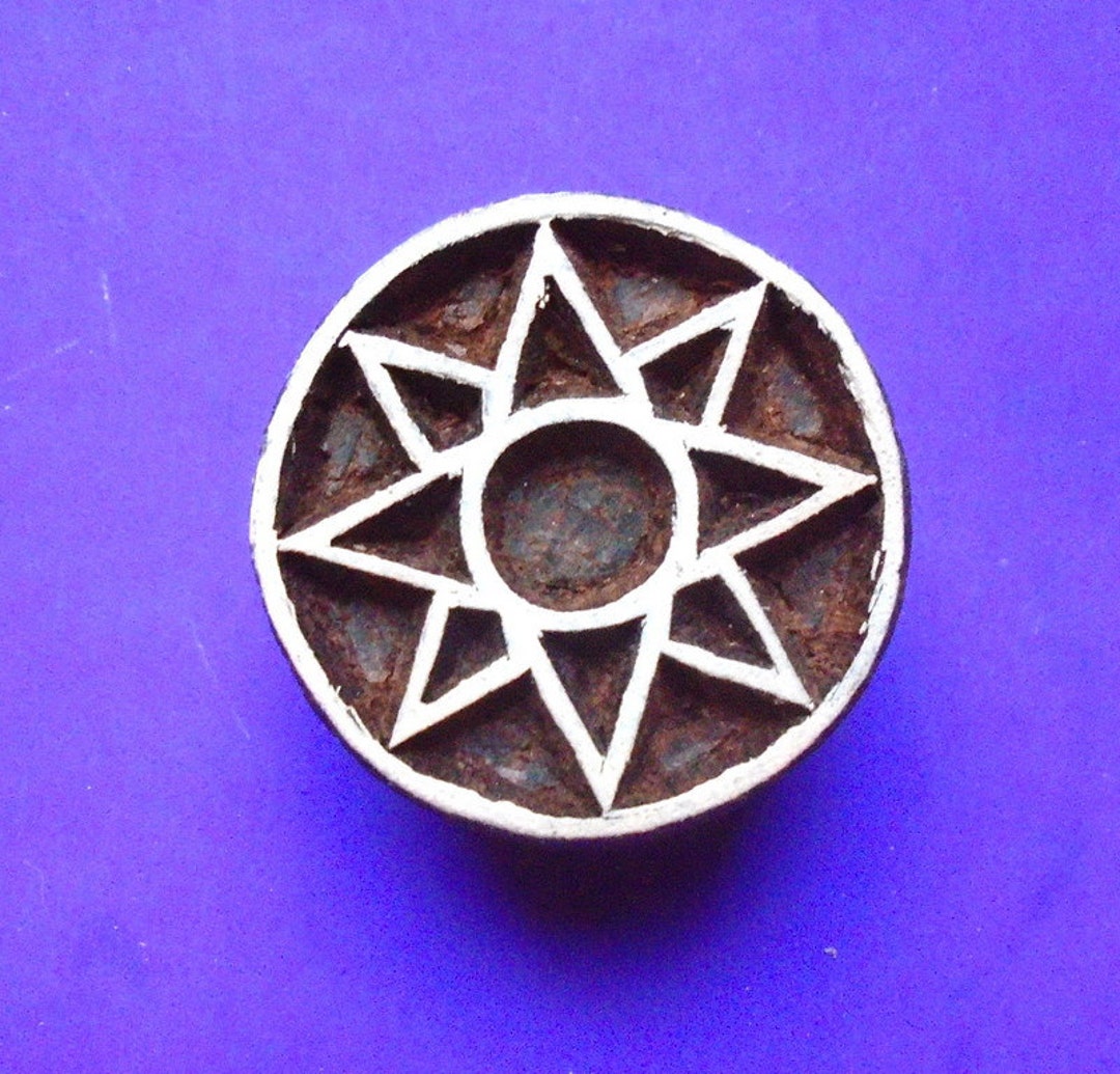 Native American Hope Hand Carved Print Block Symbol Star Fabric Textile ...