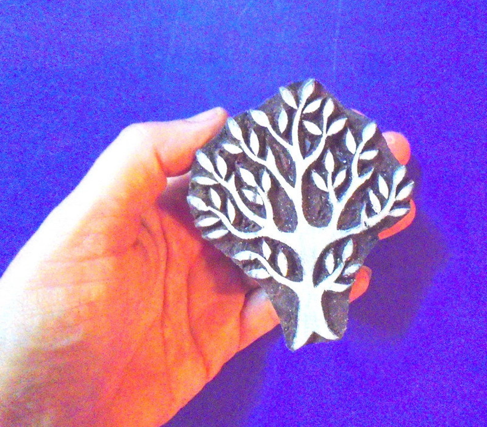 Tree Wood Hand Carved Stamp Indian Print Block L12 - Etsy
