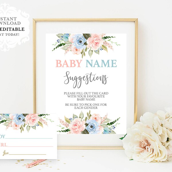 Name Suggestion Card - Etsy